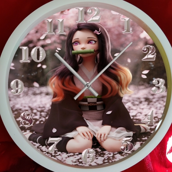 unknown | Wall Decor | Demon Slayer Girl Wall Clock With Led Lights ...